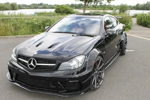 Mercedes C-Class/C63 (W204) Black Edition Style Carbon Fibre Hood ...